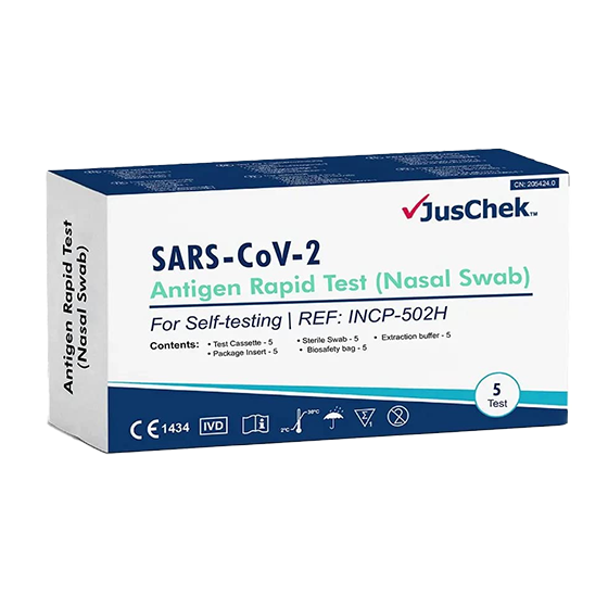 JusChek Nasal Rapid Antigen Test – AGI MedKit